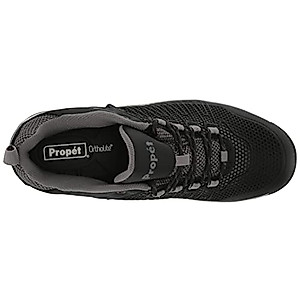 Propét Mens Vestrio Hiking Shoe, Black/Grey, 9 XX-Wide US