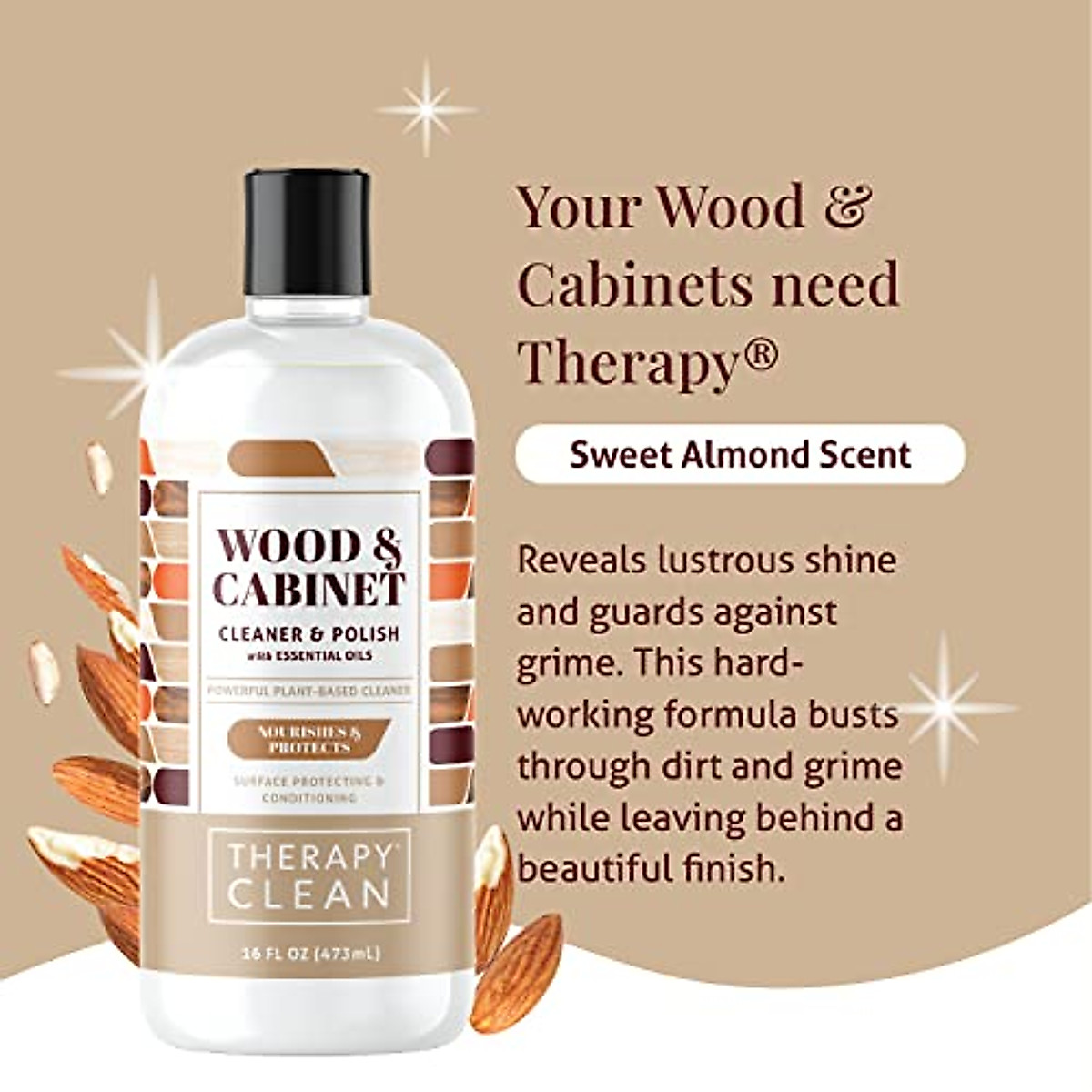 Therapy Furniture Polish & Wood Cleaner Kit 16 oz. Cabinet and Table Restorer