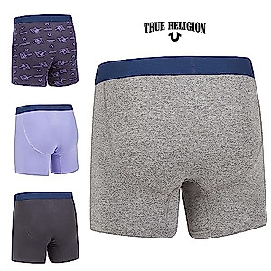 True Religion Mens Boxer Briefs Cotton Stretch Underwear for Men Pack of 4 Purple