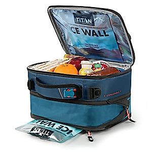 Arctic Zone Titan Deep Freeze Fridge Cold Expandable Insulated Horizontal Lunch Pack with 2X 250g High Performance Ice Walls, Blue