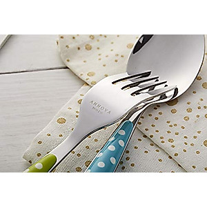 ANNOVA 24PCS Flatware Set - Stainless Steel Silverware/Cutlery with Color Handles - 6 x Dinner Forks, 6 x Dinner Knives, 6 x Dinner Spoons, 6 x Dessert Spoons - Service for 6 (Mix Color)