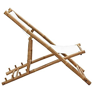 vidaXL Patio Deck Chair Bamboo Folding Garden Garden Reclining Sunlounger