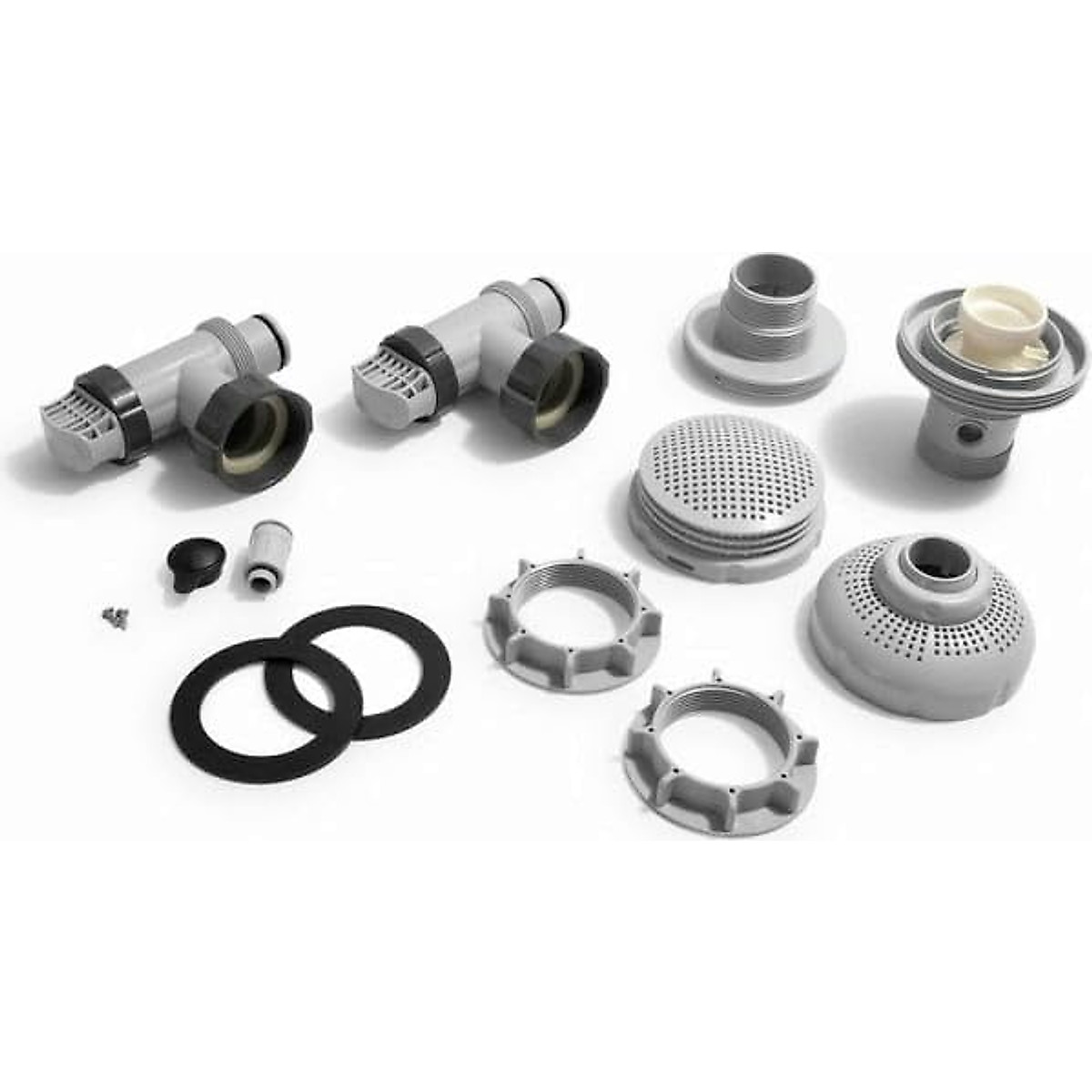 Intex 26005E Above Ground Swimming Pool Inlet Replacement Part Kit for Large Pool (3 Holes)