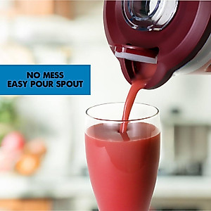 Kenmore Smoothie Blender Countertop for Kitchen Stainless Steel blades for Ice Crushing Variable Speed Self Clean Dishwasher Safe Tritan Pitcher Red 64 oz (8-cup) 1200W Motor