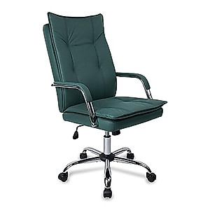 CLATINA Office Desk Chair Breathable Fabric, Executive Chair Swivel Comuputer Chair Ergonomic Cloth Chair with Padded Armrest Wheels for Home Office, Green 1Pack