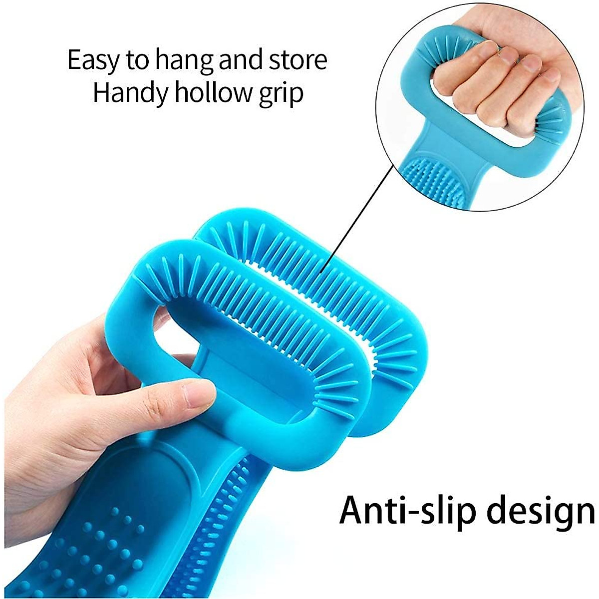 Silicone Back Scrubber for Shower 35.5 inches/90 cm Silicone Body Scrubber with Handle Bath Body Brush Back Washer Extra Long Back Scrubber for Shower for Men and Women Deep Clean, Massage Skin