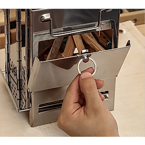 Portable Camping Stove & Grill - Foldable Alcohol/Charcoal/Twig Wood Campfire (Small)