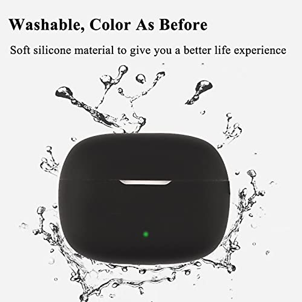 VAEKNVG Silicone Case Compatible with Vibe 200 TWS Shockproof Protective Earbuds Cover with Carabiner Accessories(Black)