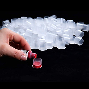Tattoo Ink Caps Medium,1000pcs White Plastic Disposable Tattoo Ink Cups with Base,Makeup Tattoo Pigment Ink Cap Sizes 13mm Medium for Tattoo Ink,Tattoo Kits,Tattoo Supplies (M)