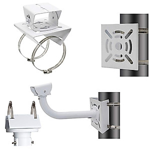 Ahn'Qiraj 2Pcs Universal Vertical Pole Mount Bracket Mount Camera Adapter for CCTV Security Camera Ptz Dome Vertical Pole Wall Mounting Bracket with 8 Loops