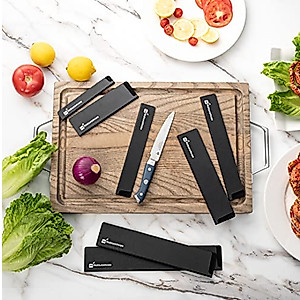 Restaurantware Sensei 8.5 x 1.4 Inch Knife Sleeve, 1 BPA-Free Knife Protector - Fits Fillet Knife, Felt Lining, Black Plastic Knife Blade Guard, Durable, Cut-Proof