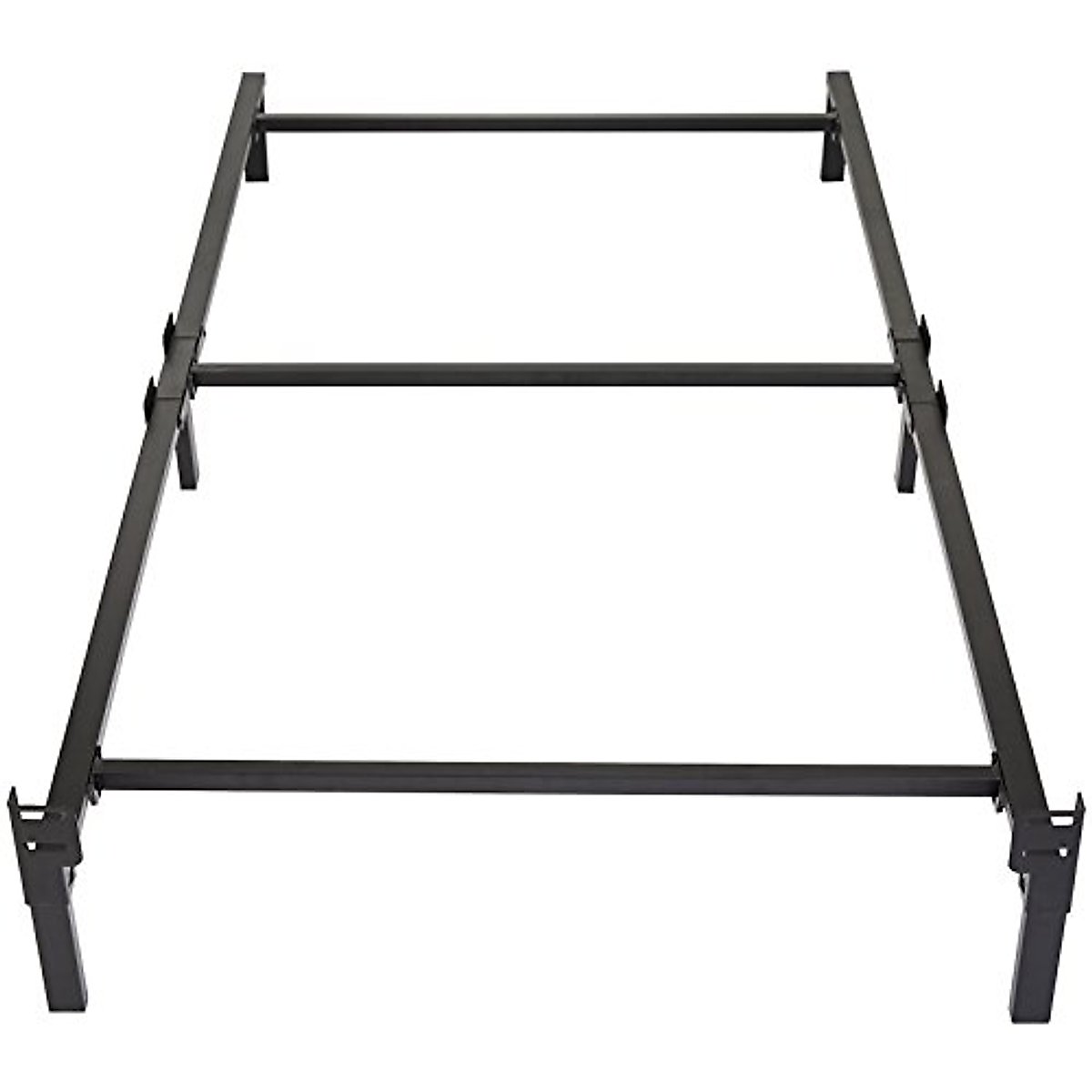 Amazon Basics Metal Bed Frame, 6-Leg Base for Box Spring and Mattress, Twin, Tool-Free Easy Assembly, Black, 74.5" L x 38.5" W x 7" H