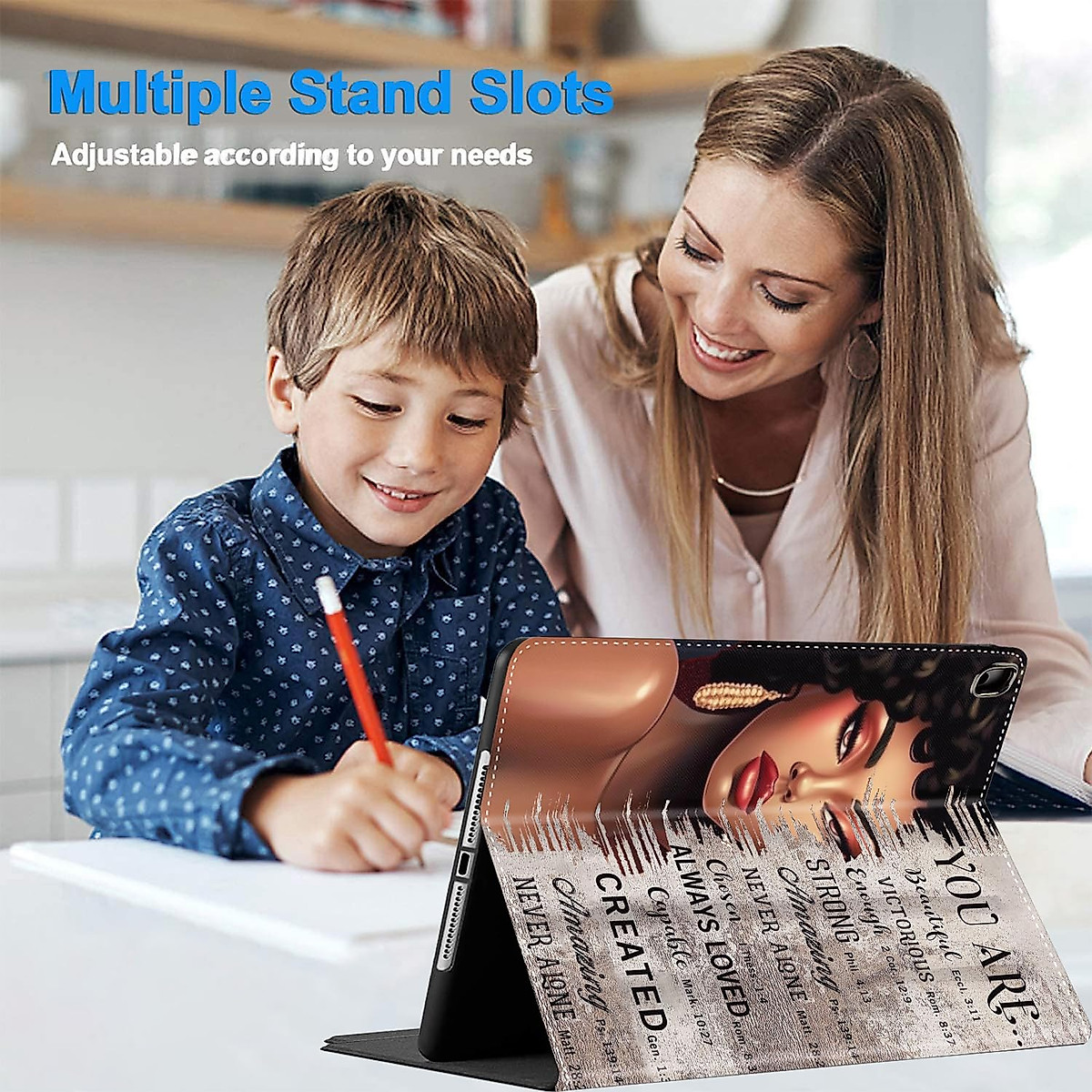 Case for iPad Pro 11 Inch 2022/2021/2020 (4th/3rd/2nd Generation),iPad Air 5th / 4th Generation 10.9 Inch (2022/2020) Case, Durable Shockproof Cover，African American Women Inspirational Quotes