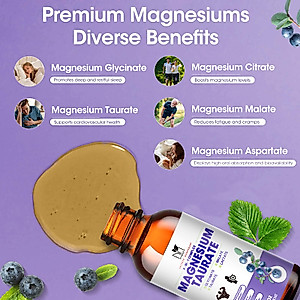 (2 Pack) Magnesium Complex Liquid Supplement, 2000mg Magnesium Taurate with Magnesium Glycinate 500mg,Malate,Aspartate,for Cardiovascular Health,Sleep,Calm,Cramps Support