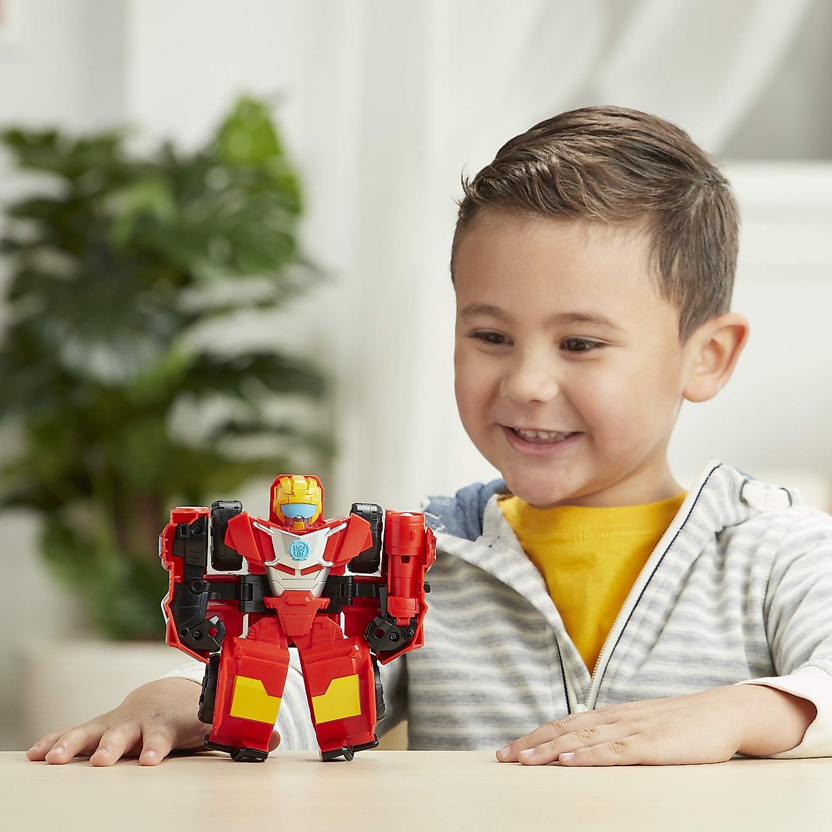 Transformers Playskool Heroes Rescue Bots Academy Hot Shot Converting Toy Robot, 6-Inch Collectible Action Figure Toy for Kids Ages 3 and Up