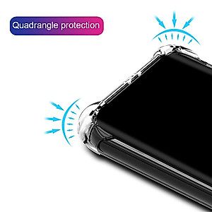 Hually Case for OnePlus 6T, OnePlus 7 Case, Crystal Clear TPU Gel Silicone Bumper Shockproof Protective Fiber Design Phone Protector Cover for OnePlus 6T/ 7