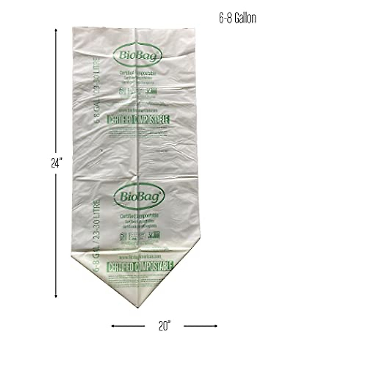 BioBag (USA) Compostable 6-8 Gallon Bag, 45 Count