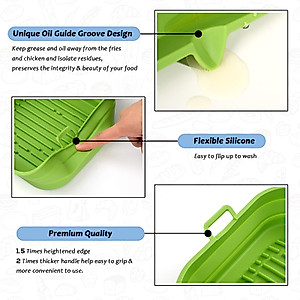 [2 Pack] Silicone Air Fryer Liners Square - Reusable Airfryer Silicone Basket - Easy to Clean Air Fryers Silicone Pot for 5.8 to 8 Qt Large Air Fryer Baking Tray Oven Accessories, 8.5 Inch