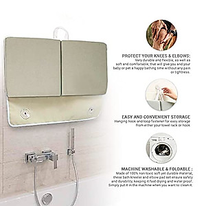 colsen Bath Kneeler and Elbow Rest Pad Set, 1.5 inch Thick Kneeling Pad for Elbow, Knee & Arm Support - Large Bathtub Kneeling Pad with Toy Organizer