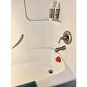 Bath Tub Overflow Drain Cover, Trip Lever Cover, Protects from Accidental Contact of Lever, Overflow Plate Cover, Use Lever While Installed, Durable, Soft, Kids Can't Pull Off, Easy Install (Orange)