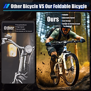 WenDissy 26" Mountain Biking, Steel Frame Folding Adult Bicycle, Disc Brakes Front and Rear 21-Speed Shifting Full Suspension Mountain Biking for Men Women