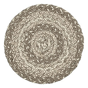 VHC Brands Cobblestone Trivet Hot Pad for Pots Pans, Tan Grey White, Jute Blend, Round Circle, 8 Inches