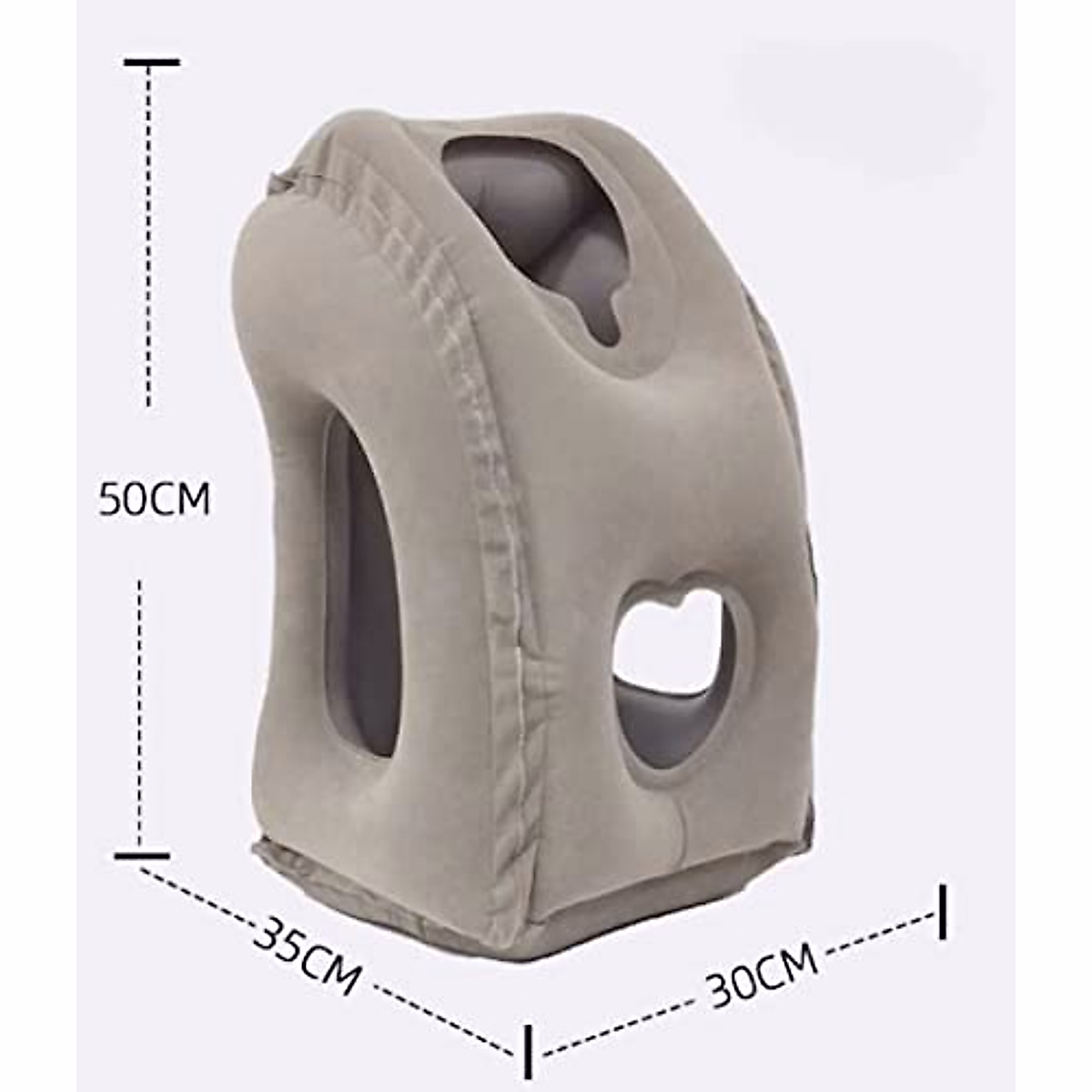 PVC Inflatable Travel Pillow Portable Headrest Chin Support Cushions for Airplane Plane Car Office Rest Neck Nap Pillows,Grey