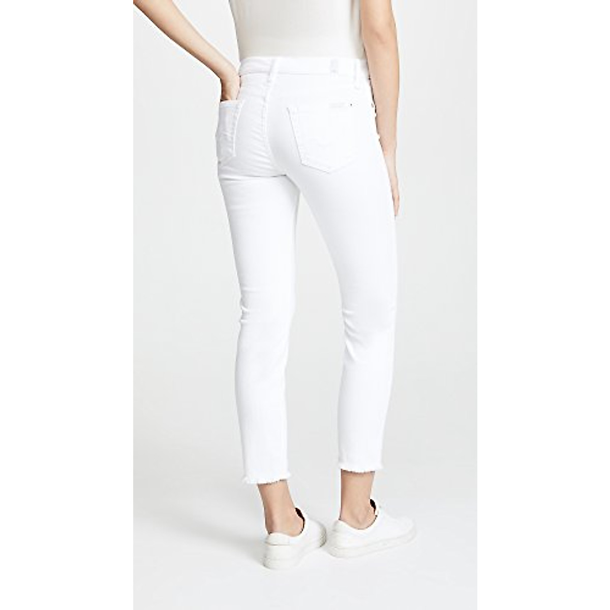7 For All Mankind Womens Jeans Roxanne Ankle Pant, White, 30
