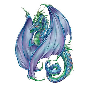 Fantasy Dragons Temporary Tattoos, Set of 10 Colorful Dragon Tattoos