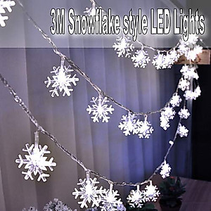 Pikes Peak Christmas Lights, 40 LED Snowflake String Fairy Lights for Home, Party, Christmas, Wedding, Garden, Xmas Garden Patio Bedroom Decor Indoor Outdoor Celebration Lighting