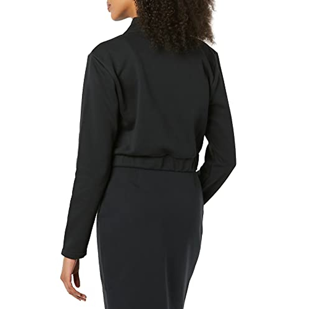 TEREA Women's Madelyn Cropped French Terry Jacket, Black, L