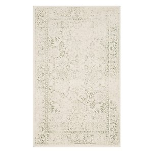 SAFAVIEH Adirondack Collection 6' Square Ivory / Sage ADR109V Oriental Distressed Non-Shedding Living Room Bedroom Dining Home Office Area Rug