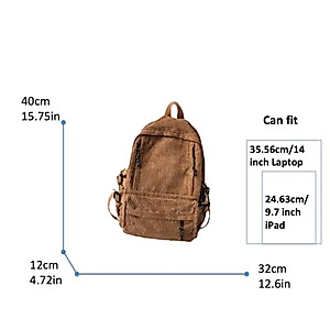 Kawaii Cute Aesthetic Fuzzy Fluffy Plush Sherpa Fleece Corduroy Backpack Rucksack Daypack School Teen Girls Children Women (black) Large