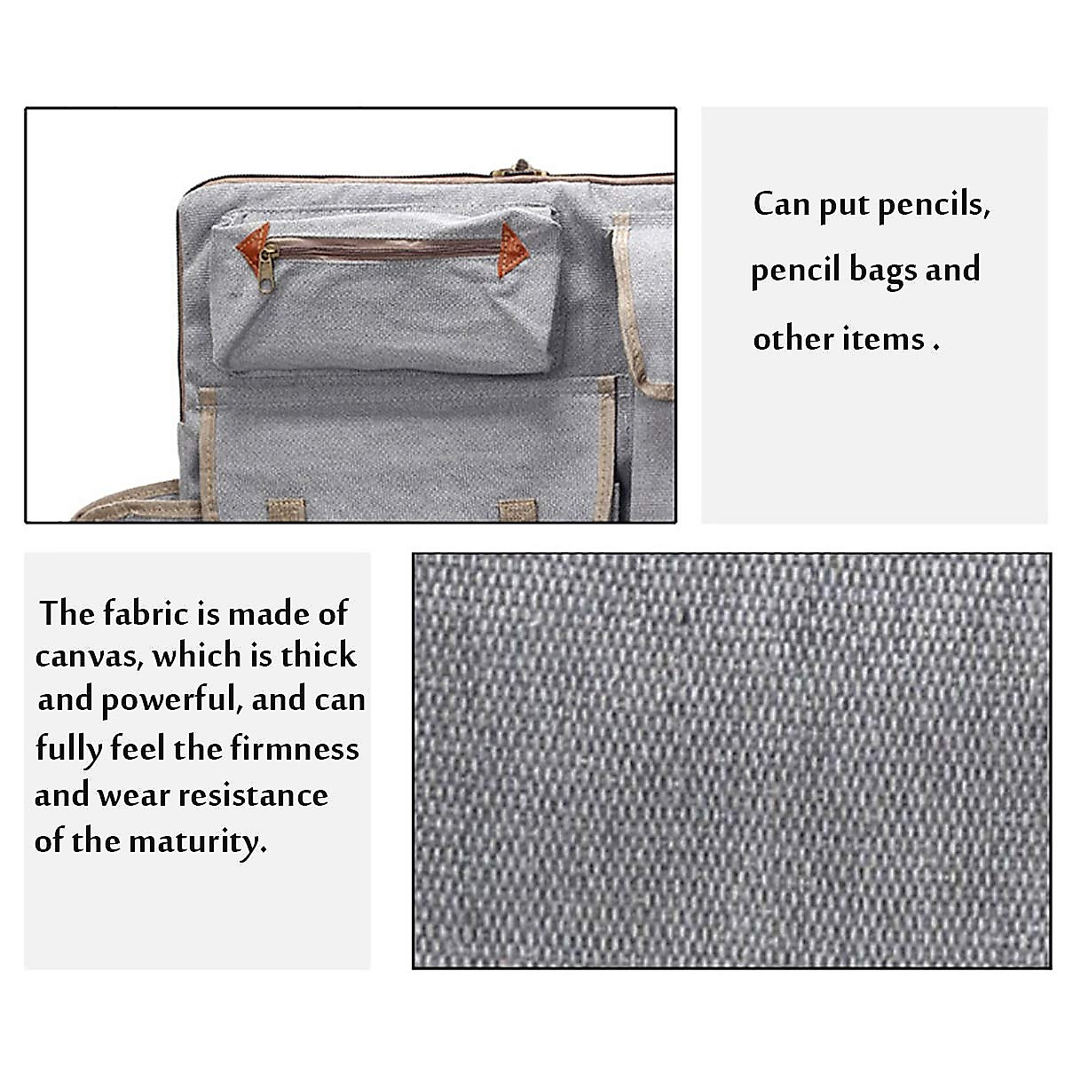 kucy 4K Artist Portfolio Drawing Board Bag Dual Use Backpack Case Tote Bag Shoulder Bag with Zipper for Artist Painter（Grey）