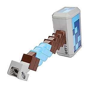 NERF Minecraft Stormlander Dart-Blasting Hammer, Fires 3 Darts, Includes 3 Official Elite Darts, Pull-Back Priming Handle