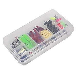Fishing Lures Kit 101 pcs Freshwater Bait Tackle Kit for Bass Portable Fishing Accessories Tackle Box with Spoon Lures, Soft Plastic Worms, Spinnerbaits, Jigs, Fishing Hooks, Topwater Lures