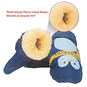 Miaowoof Baby Toddler and Kids Easy-On Wrap Waterproof Thinsulate Winter Mittens Navy Blue Cutie,0-2 Years,6-24 Months