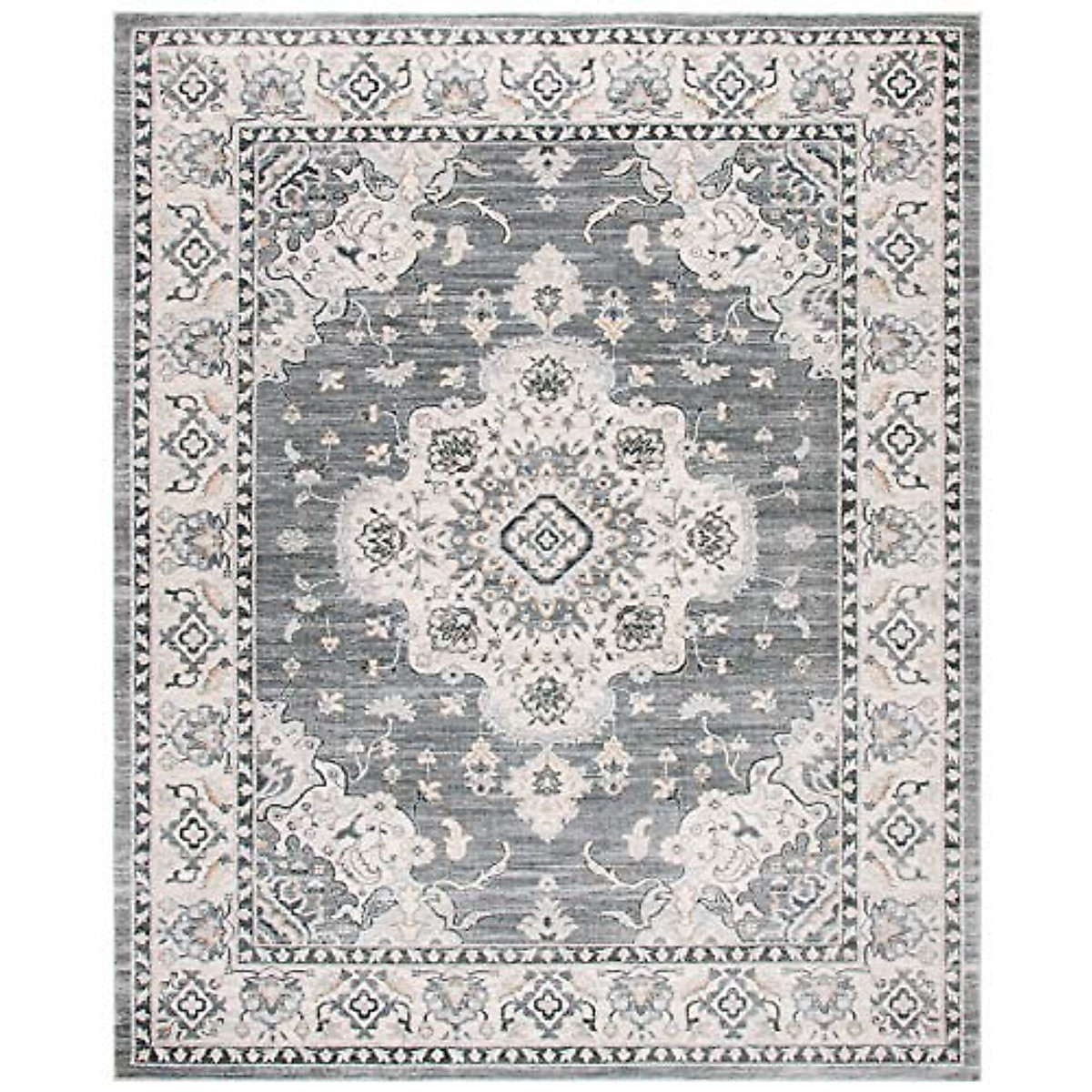 SAFAVIEH Isabella Collection 8' x 10' Grey / Light Grey ISA921F Oriental Non-Shedding Living Room Bedroom Dining Home Office Area Rug