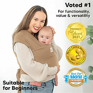 KeaBabies Baby Wrap Carrier - All in 1 Original Baby Carrier Newborn to Toddler Sling, Easy to Wear, Hands Free Bonding, Lightweight, Breathable Infant Wraps (Warm Hearth)