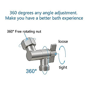 All Metal Shower Angle Adapter, Adjustable Shower Head Extension Adapter, Solid Brass Shower Head Elbow,Adjust Angle to Upgrade Shower Experience,Universal Connection (Brushed nickel)