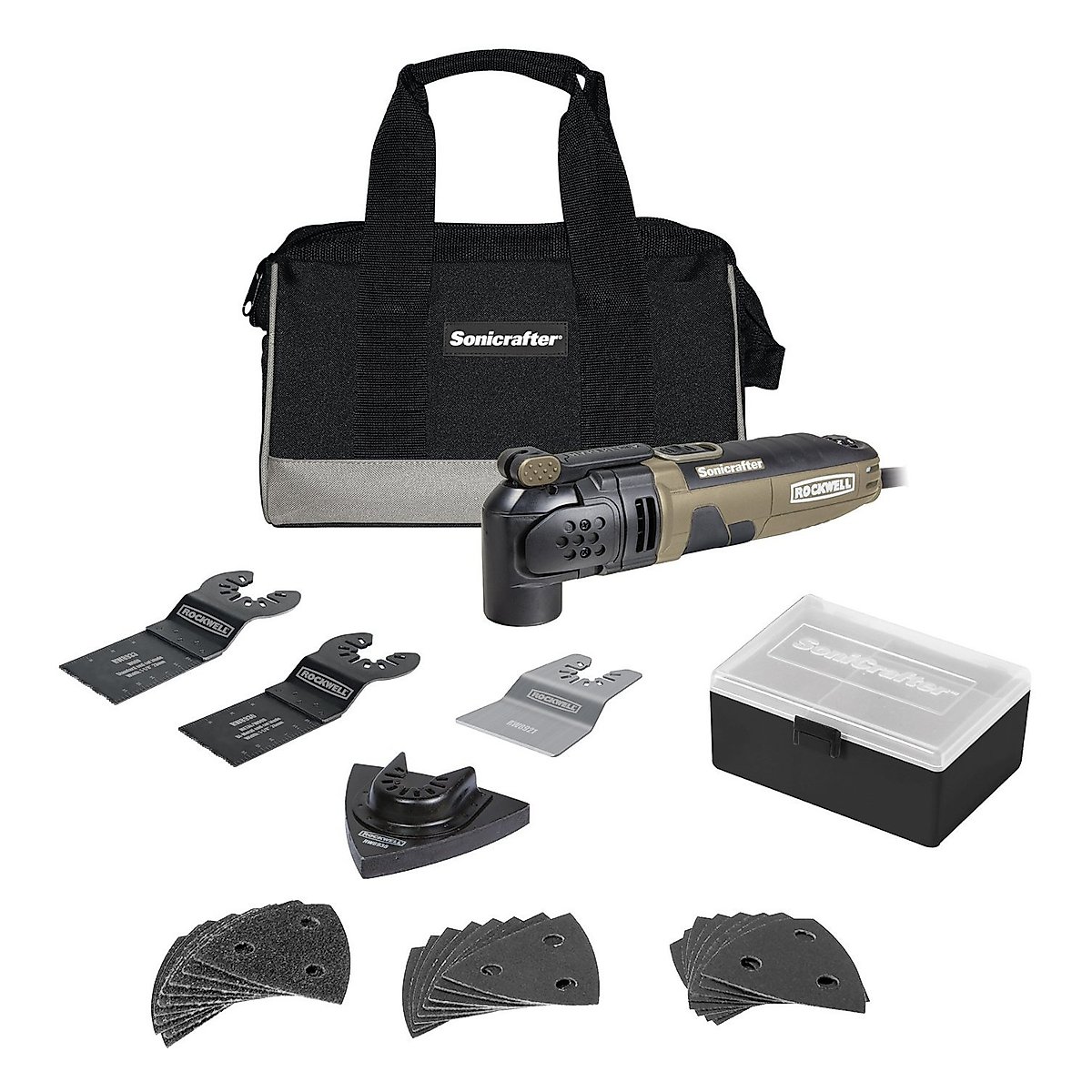 Rockwell 3.0 Amp Sonicrafter Oscillating Multi-Tool, with Variable Speed, Hyperlock Clamping, and Universal Blade Fit System, 31-Piece Kit with Bag – RK5121