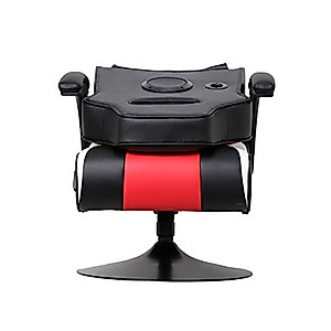 X Rocker Falcon Pedestal PC Office Computer Gaming Chair, 2.1 Wireless Audio System, Subwoofer, Padded Armrest, 5152501, 32" x 25" x 42", Black, Red, and White