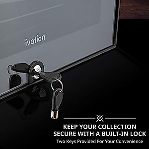 Ivation 24 Bottle Compressor Wine Cooler Refrigerator w/Lock | Large Freestanding Wine Cellar For Red, White, Champagne or Sparkling Wine | 41f-64f Digital Temperature Control Fridge Glass Door Black