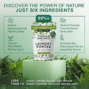Good Natured Brand Natural Laundry Detergent Powder & Washing Soda for Tough Stains & Odors | Hypoallergenic, Safe for Sensitive Skin | Biodegradable & Eco-friendly | Rosemary Revival | 52 Loads 30oz