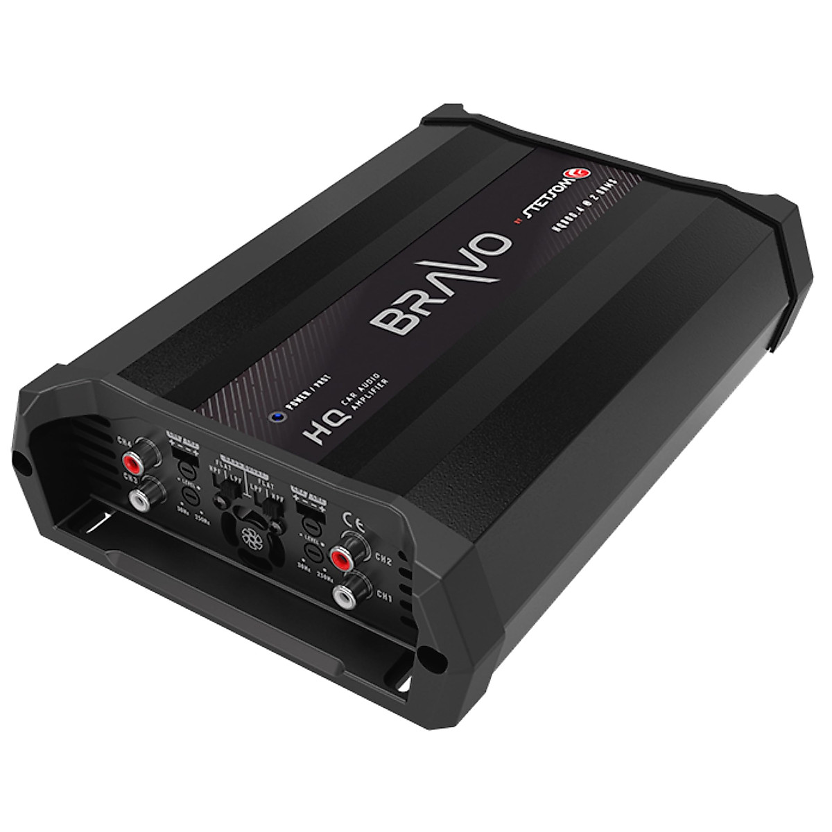 Stetsom Bravo HQ 800.4 Multichannel Car Audio Digital Amp - 2 Ohms Stable, 800 Watts RMS, 4 Independent Channels, Variable Crossover, Full Range, Car Stereo ds Bridge Speakers 800x4, RCA & High Input