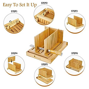 Bread Slicer for Homemade Bread, Adjustable Thickness and Width Slicing Guides, Plug in Slicer Guide Design, with Crumb Tray, Damascus steel pattern knife, for Cakes, Bagels