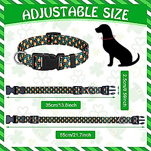 6 Pieces St. Patrick's Day Dog Collars Adjustable Holiday Soft Basic Dog Collars Comfy Cat Collar with Plastic Buckle for Small Medium Large Dogs Cats Puppy Pets Accessories (Large)