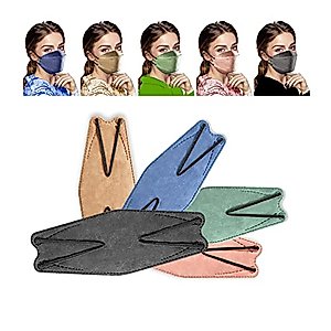 Adult 50Pcs Color Mask kf94 4 Layer Filter Protective Disposable Face Mask Colorful Home Office Safety Cover Masks for Adult Mens & Women (5Colors)