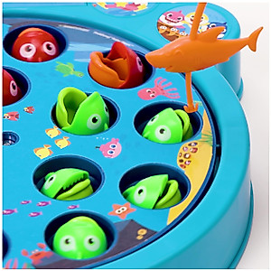 Spin Master Games Pinkfong Baby Shark Let's Go Hunt Musical Fishing Game Learning Educational Toy Preschool Board Game Summer Toy, for Kids Ages 4+