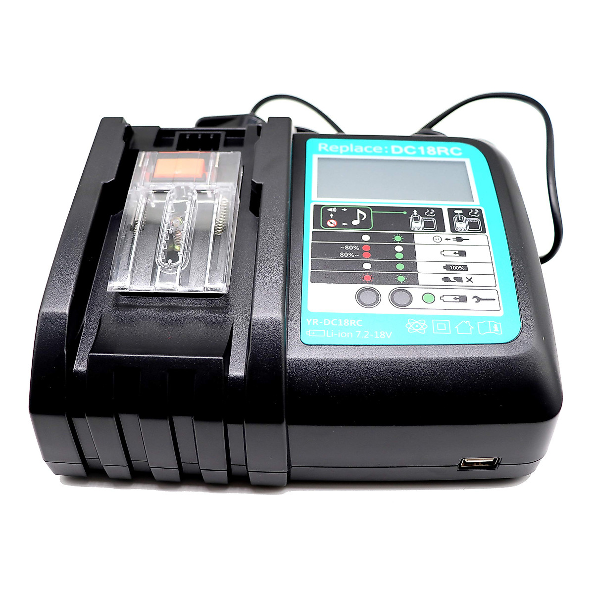 Powerwings 3A DC18RC Charger, Compatible with 18V Makita Charger DC18RA DC18RC DC18SC, Replace for 18V Makita Battery BL1840 BL1850 BL1860 BL1830 BL1830B BL1840B BL1415